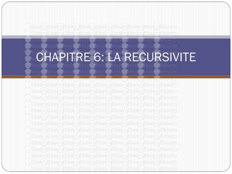Chapitre 6 La Recursivite Plan I Rappels Ii Une Fonction Récursive