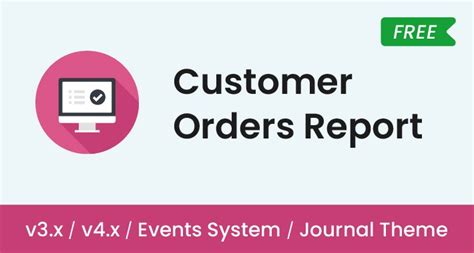 OpenCart Customer Orders Report