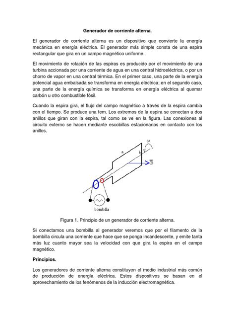 Generadores De Corriente Alterna Pdf Generador Eléctrico