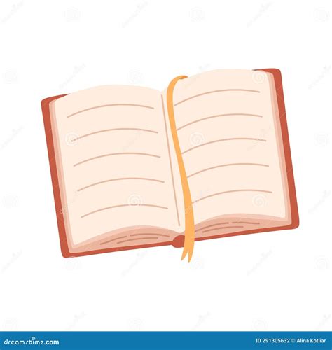 Open Book Or Diary With Bookmark Literature World Book Day Vector