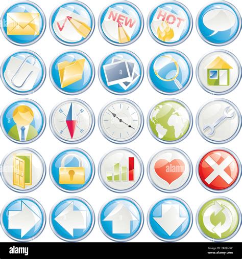 Set Of Glossy Icons For Web Design Stock Vector Image Art Alamy