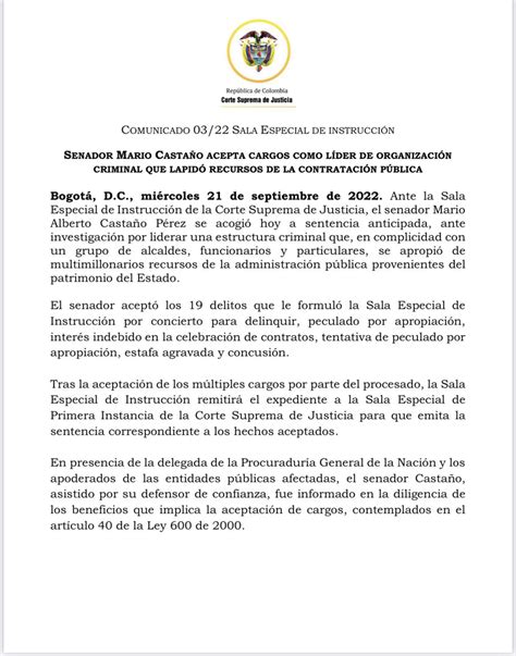 Caso Mario Castaño Consejo De Estado Ordenó Investigar Al Director De