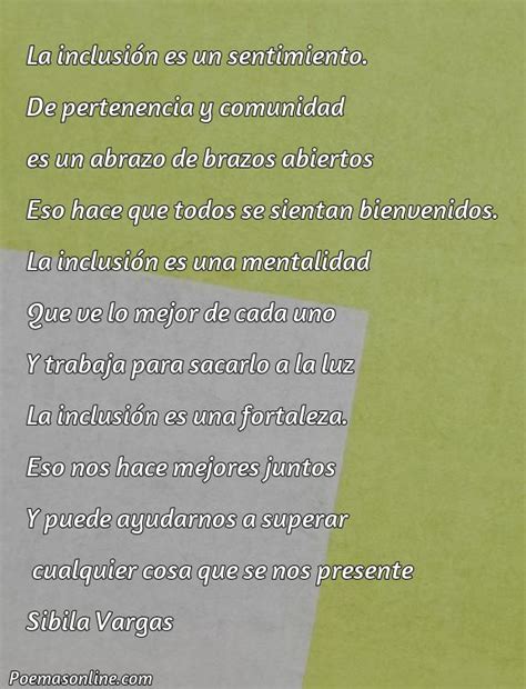 Cinco Poemas sobre la Inclusión Poemas Online