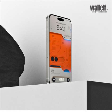 Futuristic Tech Interface Wallpaper Set In Orange Sci Fi Design For Iphone Android 4k Lock