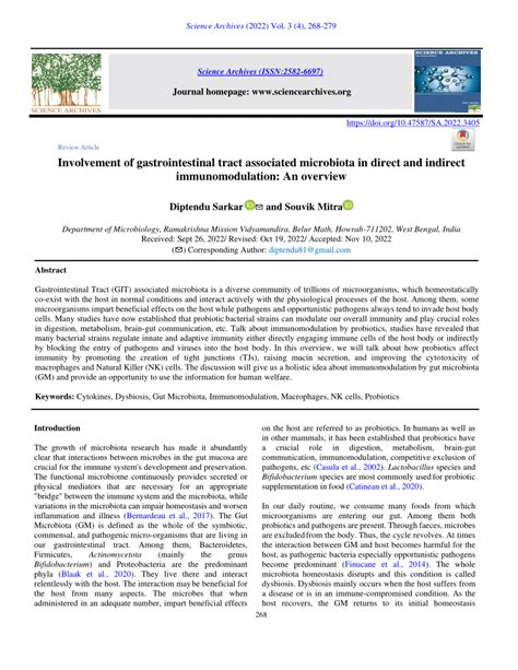 Pdf Involvement Of Gastrointestinal Tract Associated Microbiota In