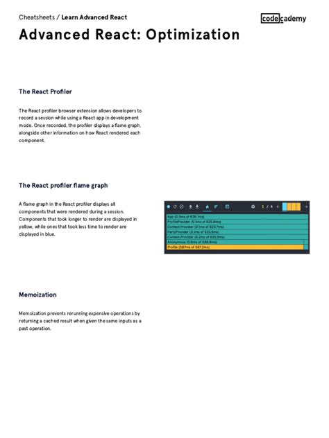 Learn Advanced React Advanced React Optimization Cheatsheet