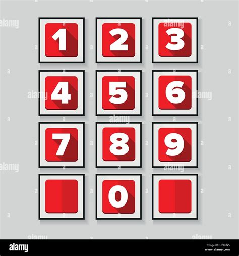 Number Vector Set Red Flat Design Stock Vector Image And Art Alamy