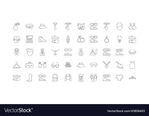 Accessories Ideas Linear Icons Line Signs Set Vector Image