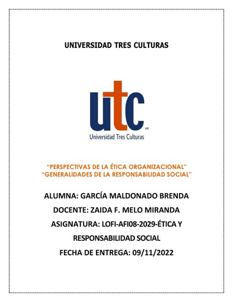 Código Ético Profesional UNIVERSIDAD TRES CULTURAS PERSPECTIVAS DE