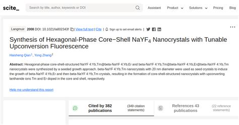 Synthesis Of Hexagonal Phase Core−shell Nayf 4 Nanocrystals With
