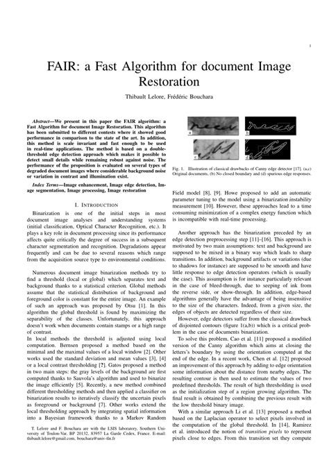 Pdf Fair A Fast Algorithm For Document Image Restoration