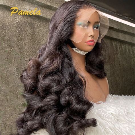 Peluca De Cabello Humano De Onda Profunda Pelo Liso Con Encaje Frontal