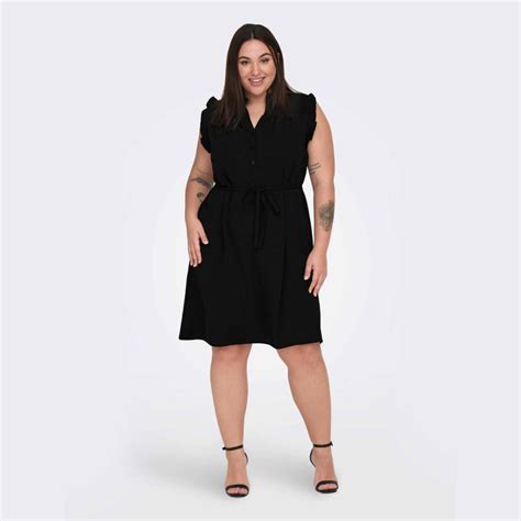 Robe sans manches col v cintrée droite boutons Femme ONLY CARMAKOMA à