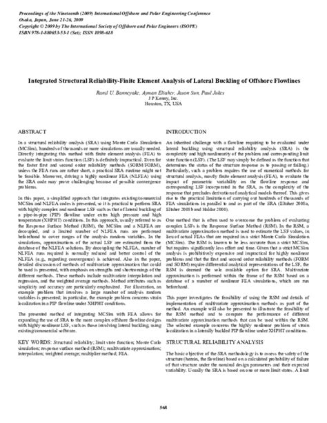 Pdf Integrated Structural Reliability Finite Element Analysis Of
