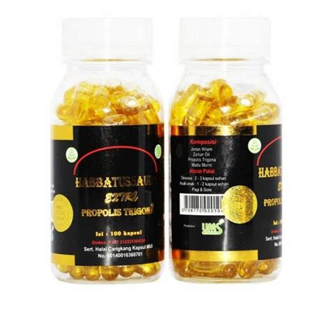 Jual Habbatussauda Extra Propolis Trigona 200 Kapsul UMS Habatussauda