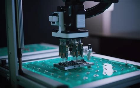 Premium Ai Image Automatic Robot Holding Glue Syringe Injection On Pcb Ai Generative Premium Ai Image Automatic Robot Holding Glue Syringe Injection On Pcb Ai Generative