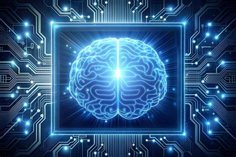 Ai Driven Digital Brain Frame Concept Abstract Minimalistic Border Design With Brainwave And