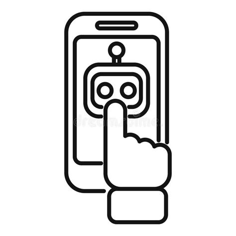 Hand Pressing Button On Smartphone For Chatbot Communication Stock