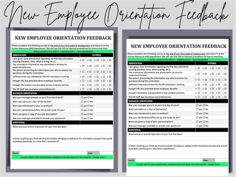 New Hire Orientation Survey Template 123formbuilder