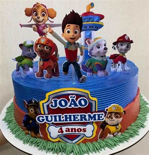 Topo De Bolo Patrulha Canina Topper Personalizado Elo7