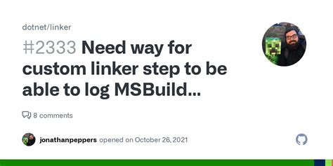 Need Way For Custom Linker Step To Be Able To Log MSBuild Warnings