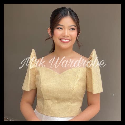Filipiniana Cropped Top Abacca And Ethnic Etsy