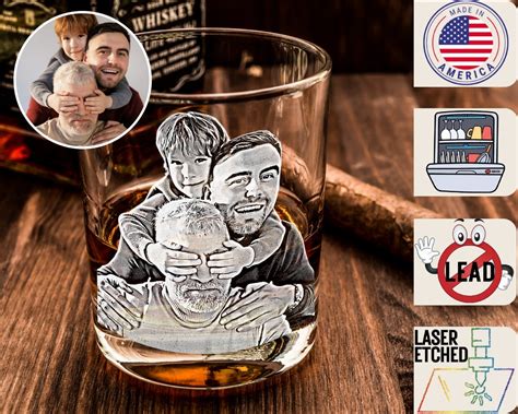 Custom Photo Whiskey Glass Etched Whiskey Glasses From Photo
