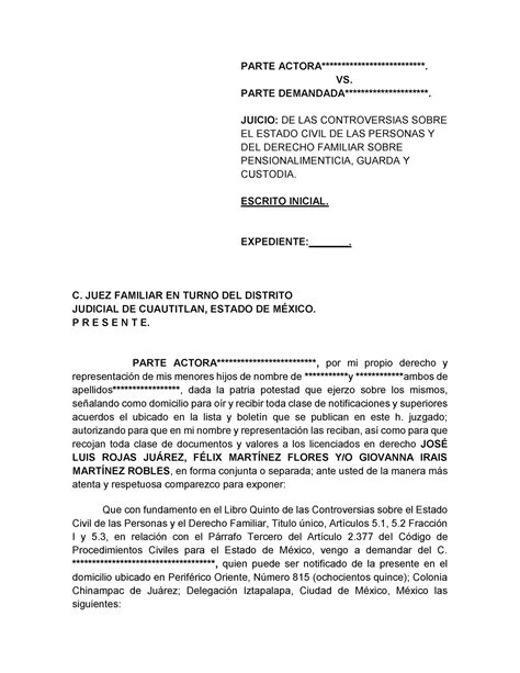 Report Pdf Escrito Inicial De Demanda Controversia De Arrendamiento