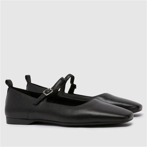 Womens Black Vagabond Shoemakers Delia Mary Jane Ballet Flat Shoes Schuh
