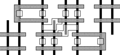 Layout Of The 6t Sram Device The Vertical Black Lines Are The Fins