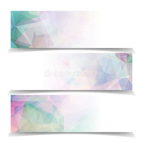 Abstract Set Vector Banners With Modern Triangular Polygonal Stock