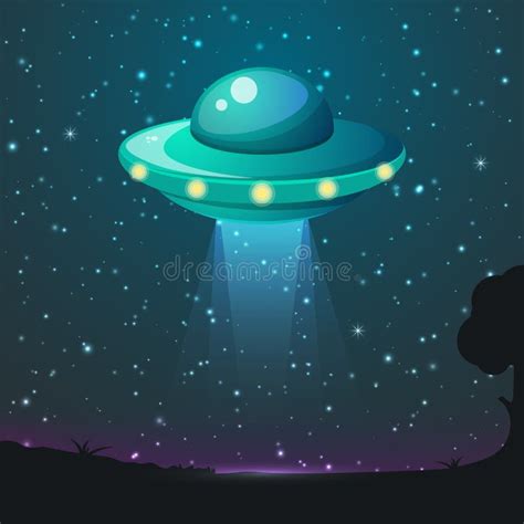 Vettore Della Luce Del Ufo Fasci Stranieri Del Cielo Astronave Del Ufo