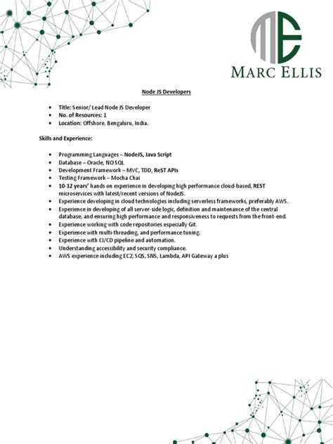 Job Description Node Js Developers Pdf