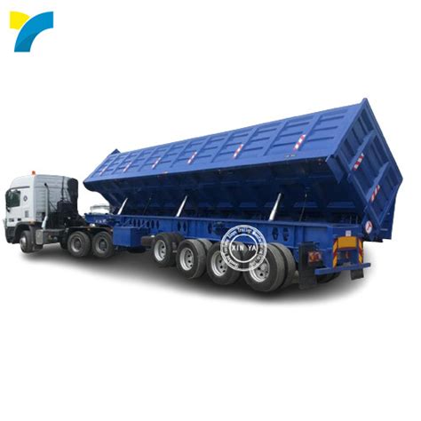 3 Axles 40 50 60 Cubic Meter Tipper Side Dump Truck Semi Trailer Dump
