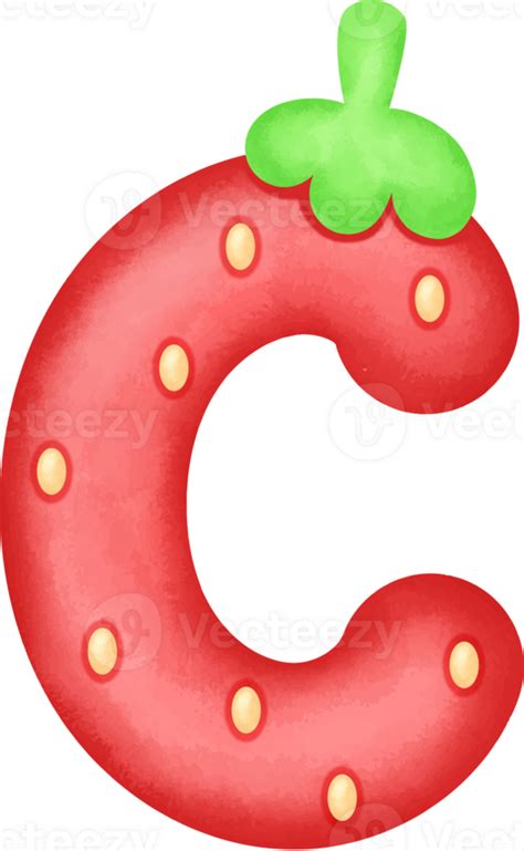 Alfabeto Linda Letra C Fresa 36004941 Png