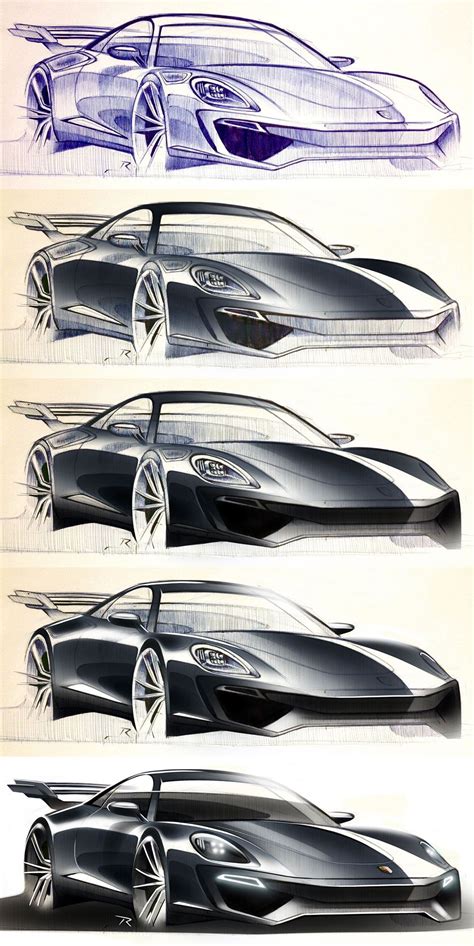 Porsche From Sketch To Render By Pedro Ruperto