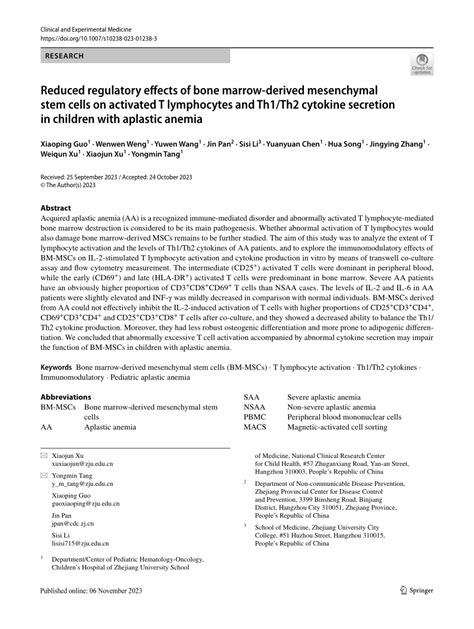 Pdf Reduced Regulatory Effects Of Bone Marrow Derived Mesenchymal