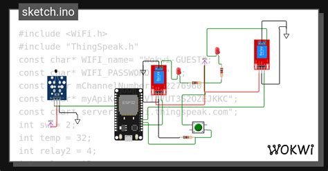 Relay Controlling ESP With ThingSpeek Dashboard Copy Wokwi ESP STM Arduino Simulator