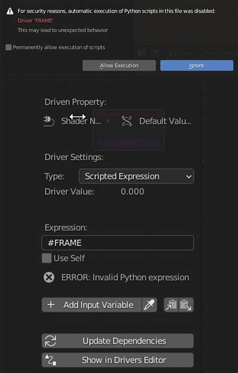 FRAME Driver Issue Materials And Textures Blender Artists Community