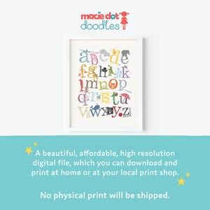 Alphabet Print Digital Download Etsy