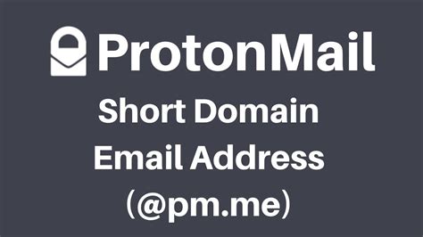 How To Activate Your Protonmail Short Domain Pmme Email Address Youtube