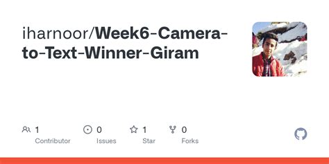 Github Iharnoor Week Camera To Text Winner Giram