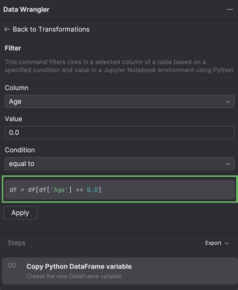 Work With Data Wrangler Dataspell Documentation