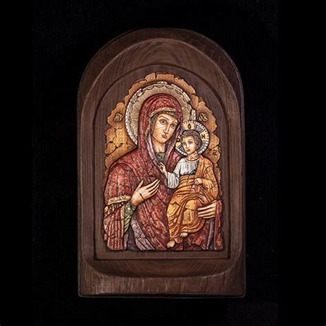 Ръчно изработена икона на Иверска Света Богородица Икона за подарък за сватба раждане и