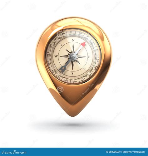 Navigation Concept Pin With Compass On White Stock Illustration Illustration Of Direction