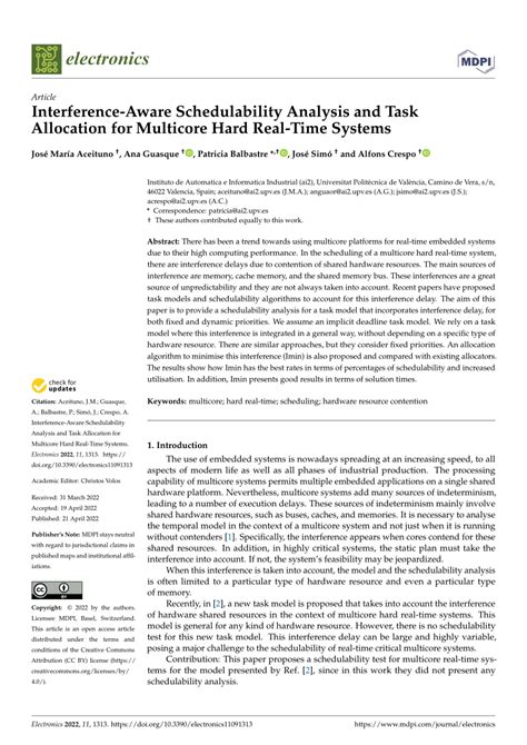 Pdf Interference Aware Schedulability Analysis And Task Allocation For Multicore Hard Real
