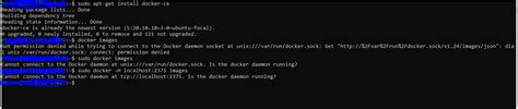 Ubuntu Docker Client Is Not Connecting To Its Docker Daemon On Window