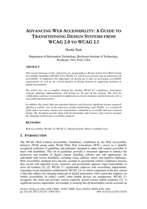 Pdf Advancing Web Accessibility A Guide To Transitioning Design Systems From Wcag 2 0 To Wcag 2 1