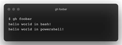 Github Joshjohanning Gh Foobar Github Cli Extension Example Shelling