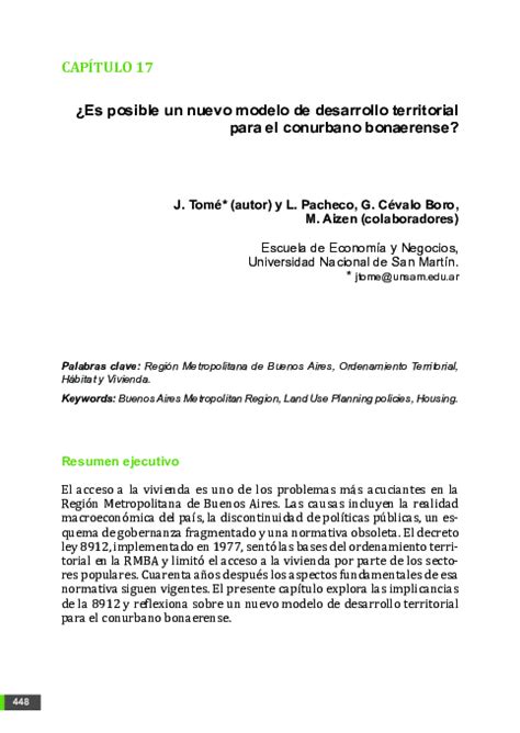 Pdf ¿es Posible Un Nuevo Modelo De Desarrollo Territorial Para El